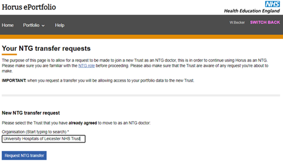 Non-trainee grade (NTG) - Horus Support